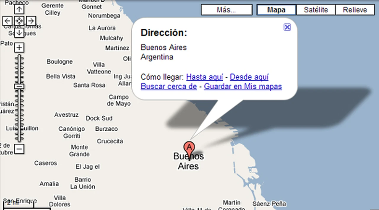 Google Maps incluye a la Argentina
