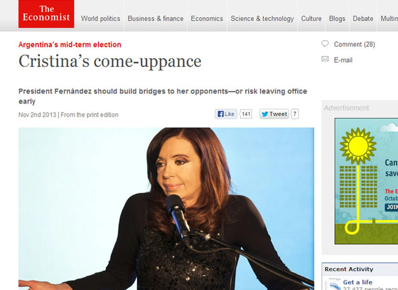 Para The Economist, Cristina Kirchner corre riesgo de dejar su mandato ...
