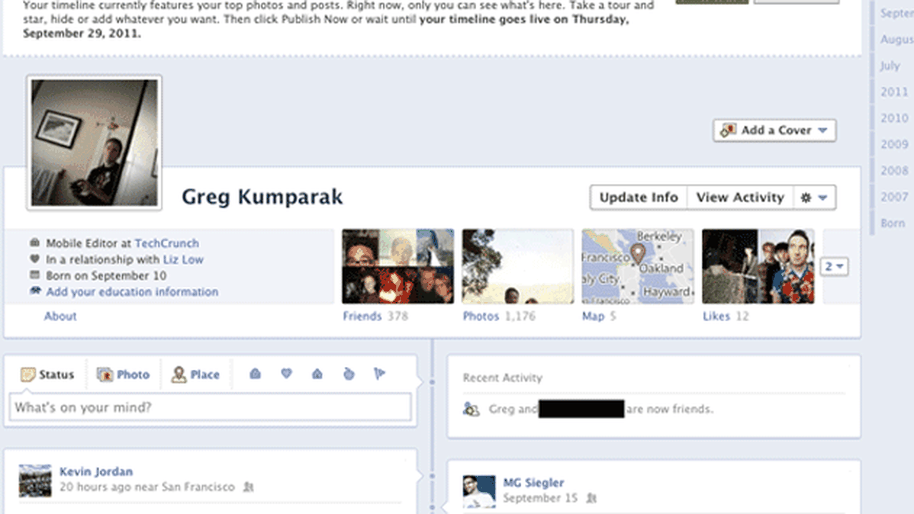 Facebook incorpora diseño Timeline en sus "páginas de amistad"