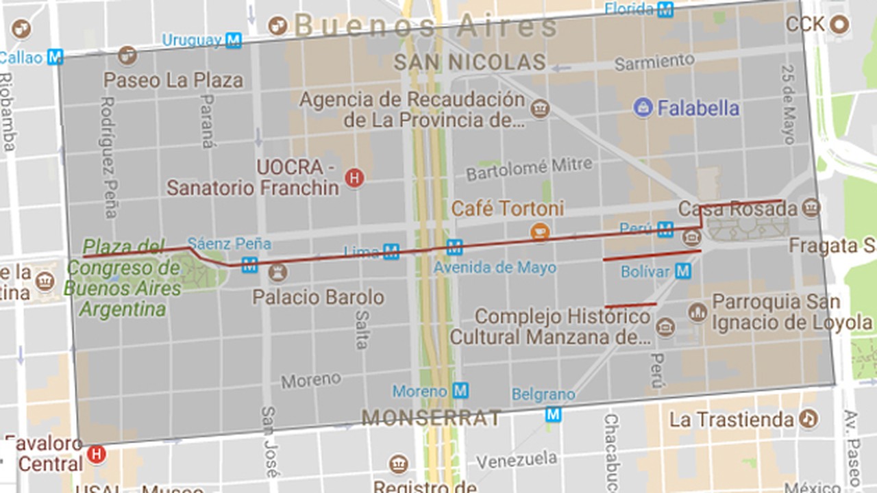 El mapa de cortes en el centro porteño por la apertura de sesiones ...