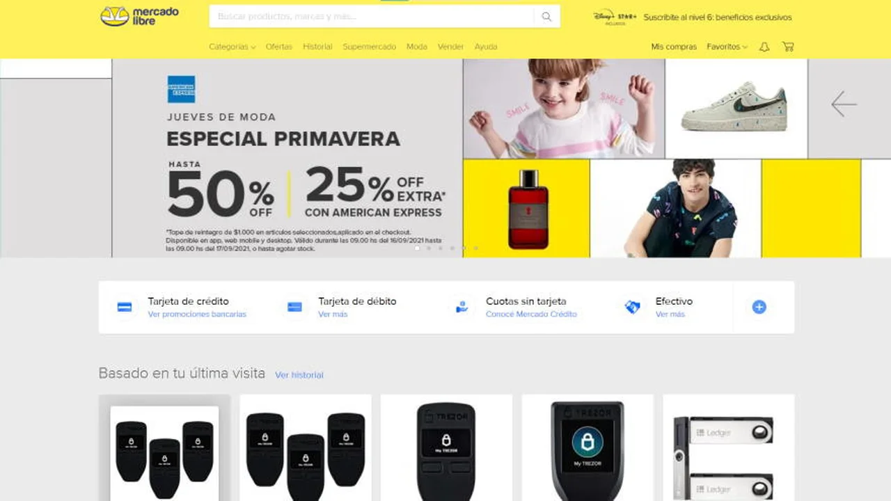Mercado Libre, ropa: marcas propias, 50% de descuento y cuotas