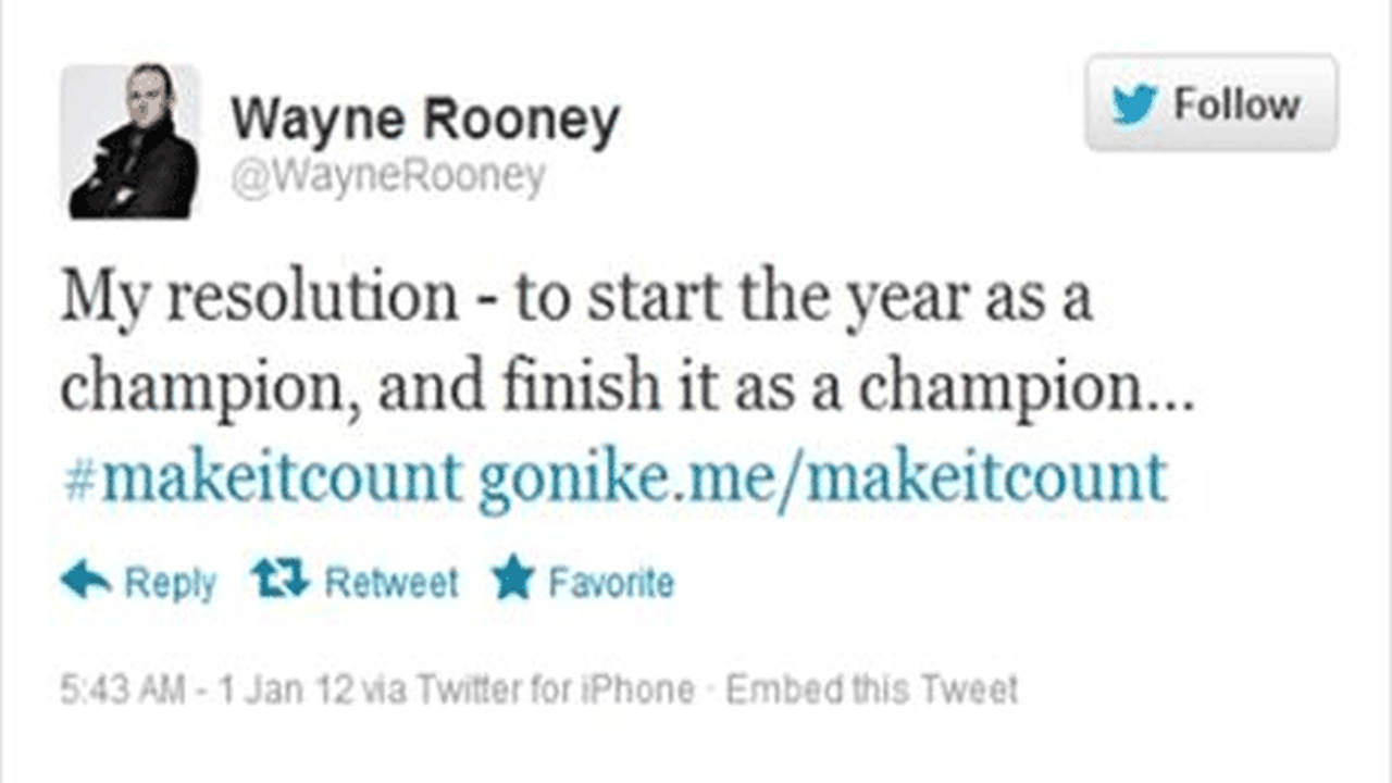 Nike, en el foco de la polémica por un tuit de Wayne Rooney