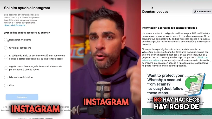 Explicó qué hacer si hackean Instagram o WhatsApp y se hizo viral