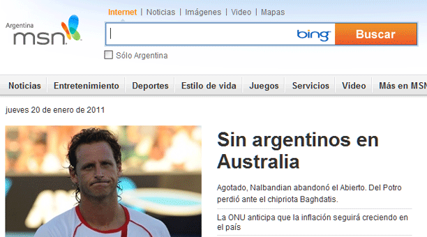 MSN renueva la versión de su portal para la Argentina